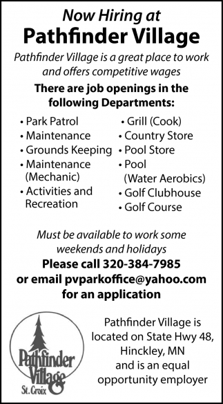 Now Hiring At Pathfinder Village, Pathfinder Village St. Croix ...